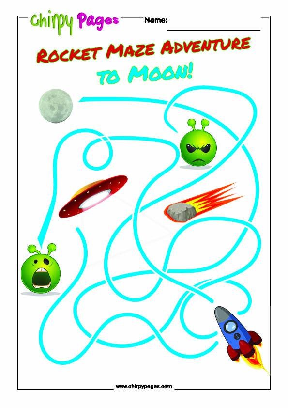 Free Space Mazes for Kids For A Fun Rocket Adventure - Chirpy Pages